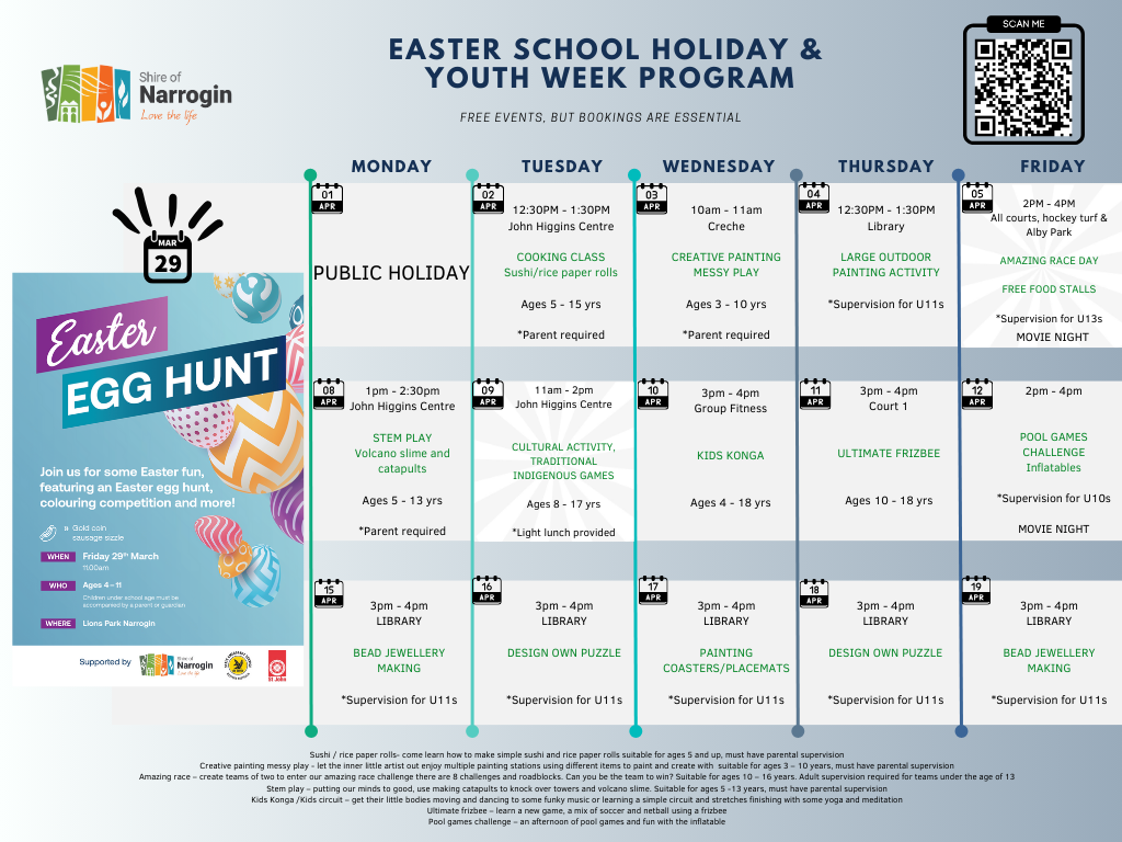 Easter School Holiday & Youth Week Program » Shire of Narrogin