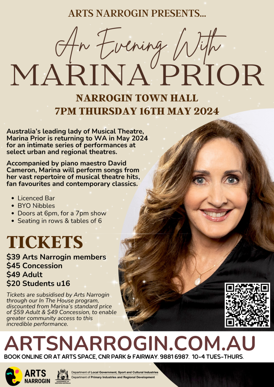 An Evening with Marina Prior » Shire of Narrogin