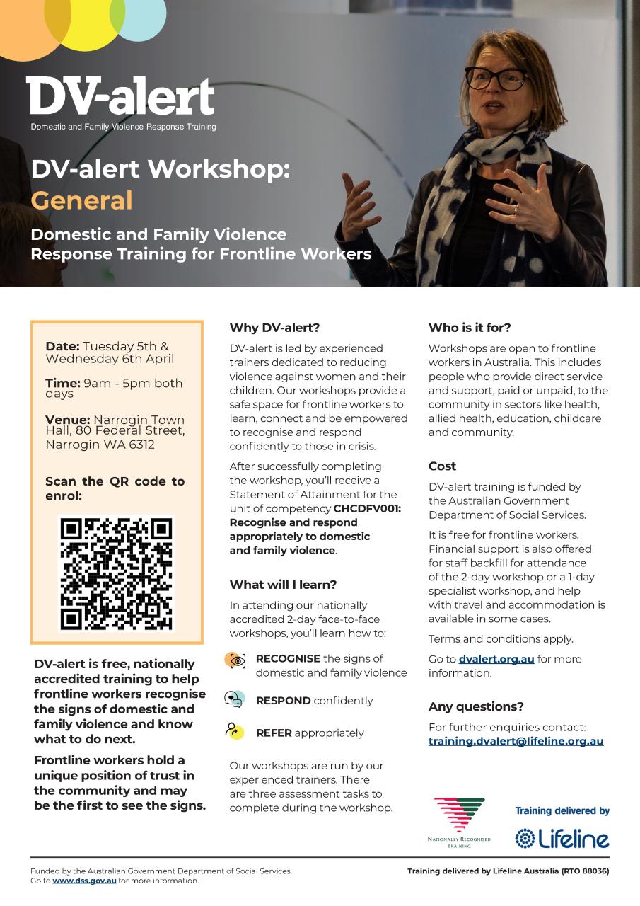 DV-alert Workshop » Shire of Narrogin