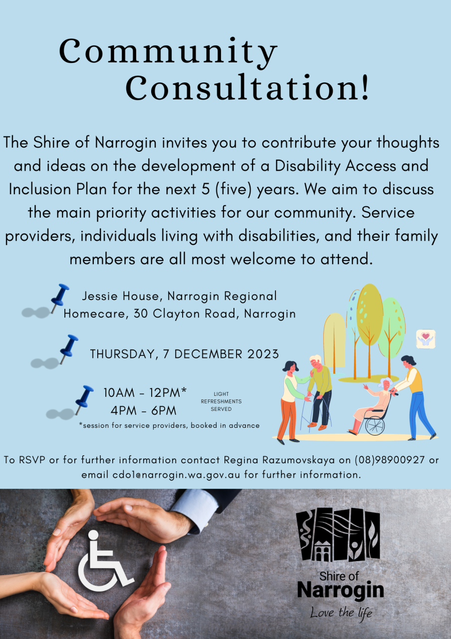 Community Consultation - Disability Access and Inclusion Plan » Shire of Narrogin