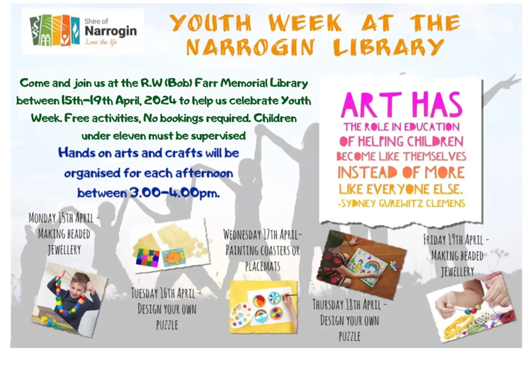 Youth Week at the Narrogin Library » Shire of Narrogin