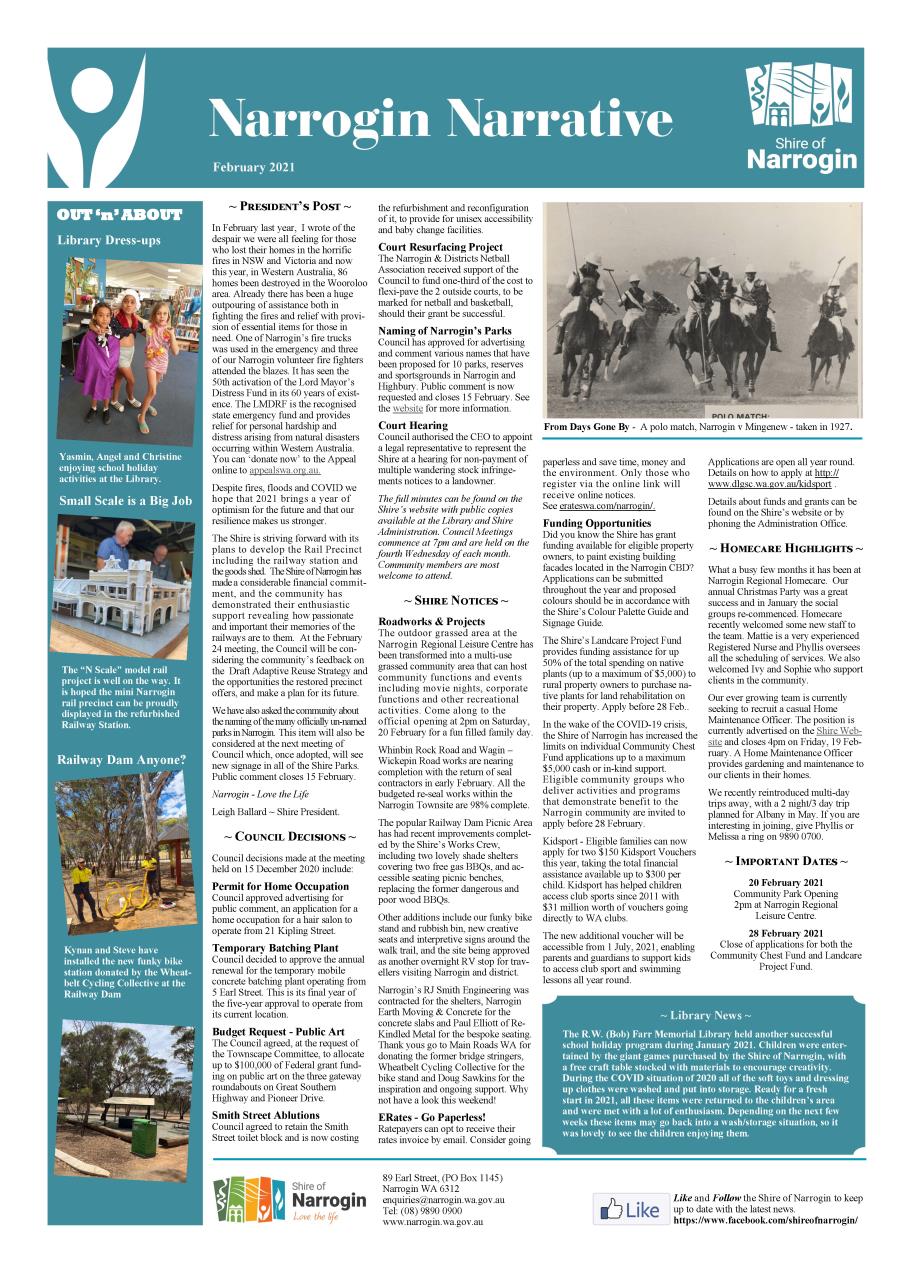 News Story - Narrogin Narrative » Shire of Narrogin