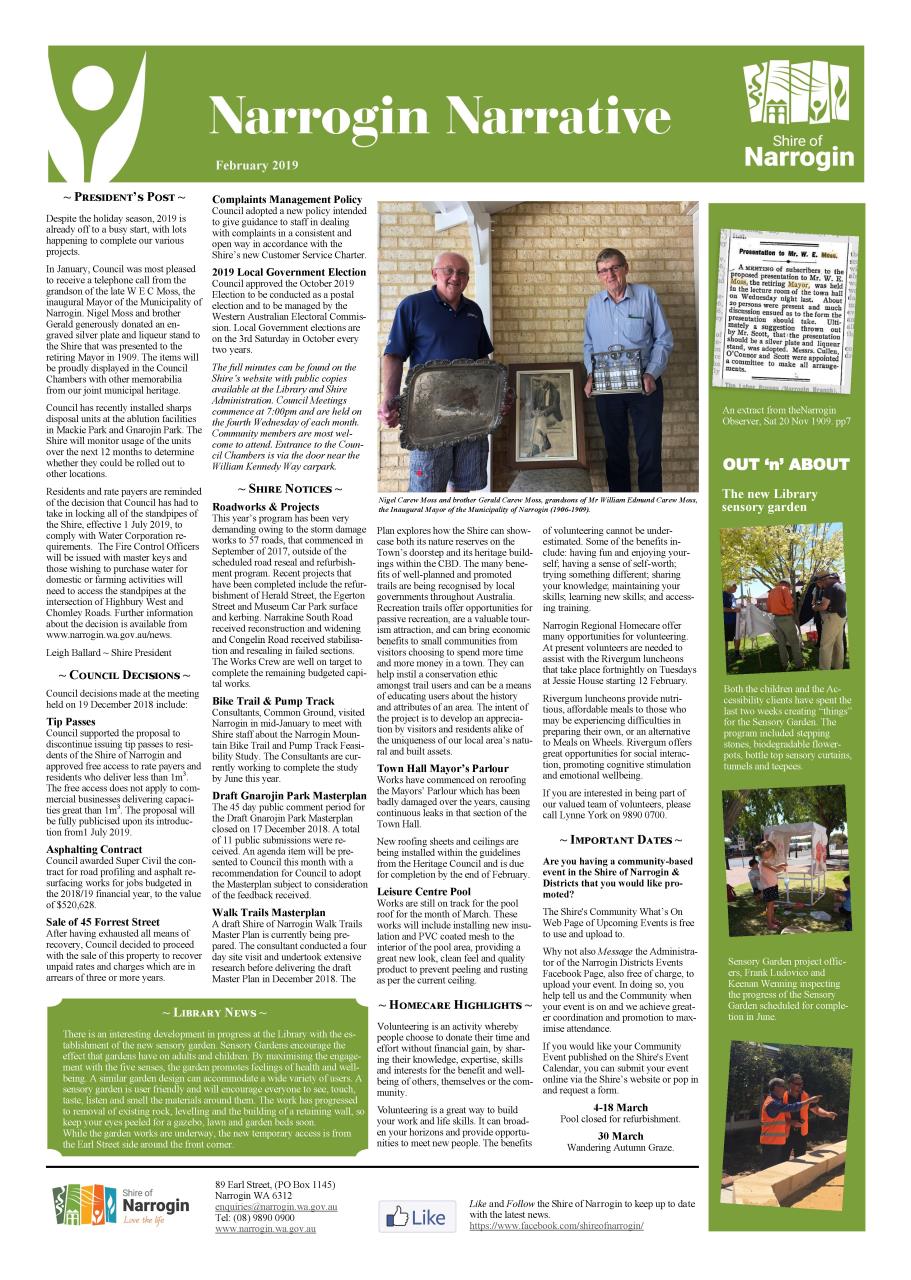 News Story - Narrogin Narrative » Shire of Narrogin