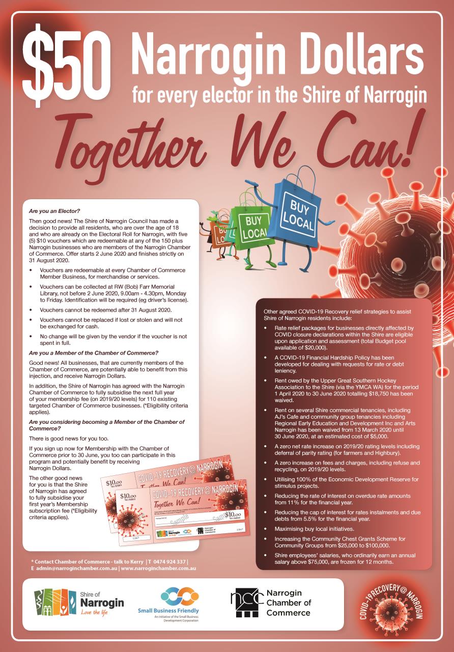 News Story - $50Narrogin Dollars » Shire of Narrogin