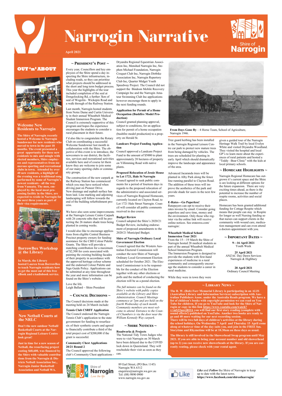 Latest News » Shire of Narrogin